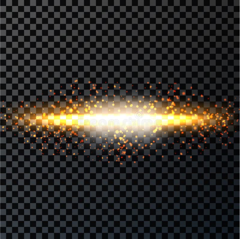 Abstract Orange Light and Fire Flash Element on Dark Transparent ...