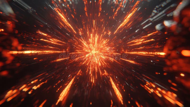 Abstract Orange Light Streaks Exploding from Center Stock Photo - Image ...