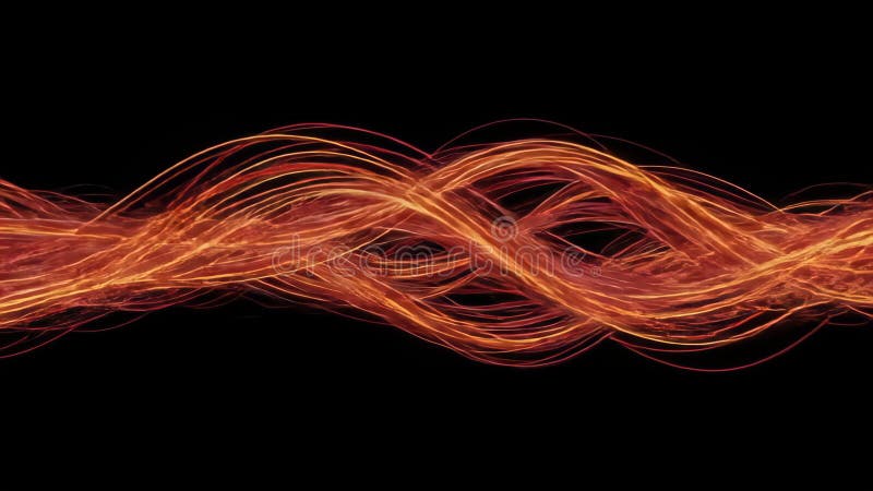 Abstract Orange Light Wave Lines Pattern Design on Black Background ...