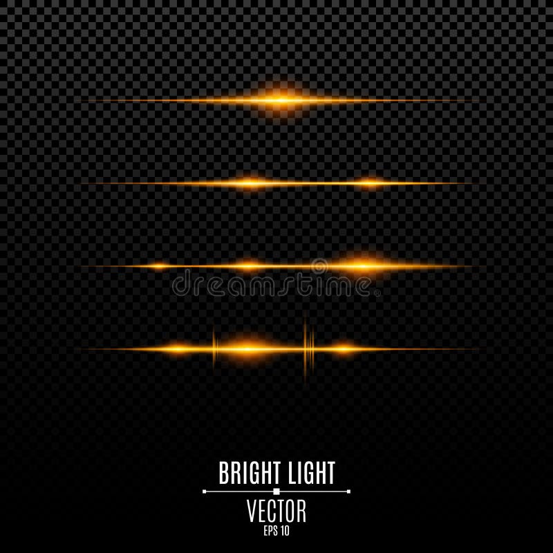 Abstract Orange Lights on a Transparent Background. Bright Flashes and ...