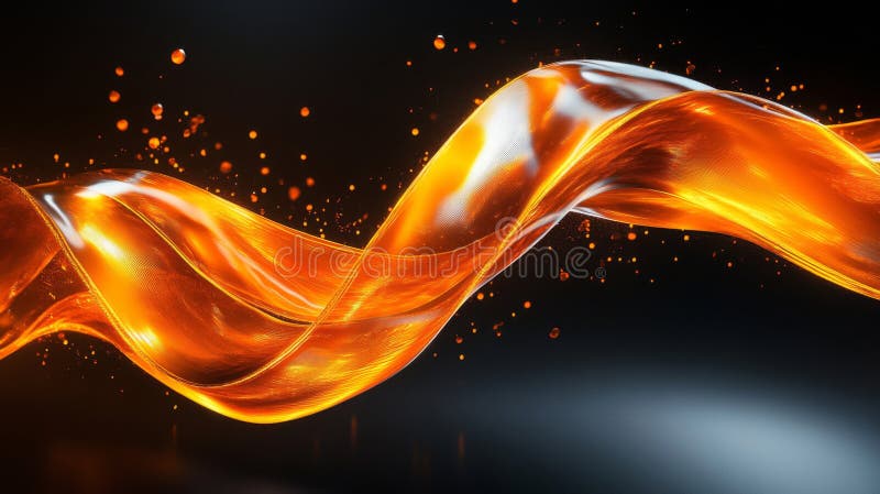 Abstract Orange Liquid Flowing Dynamically Stock Illustration ...