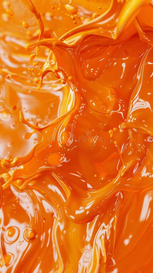 Abstract Orange Liquid Splash Stock Photo - Image of flow, shiny: 312477184