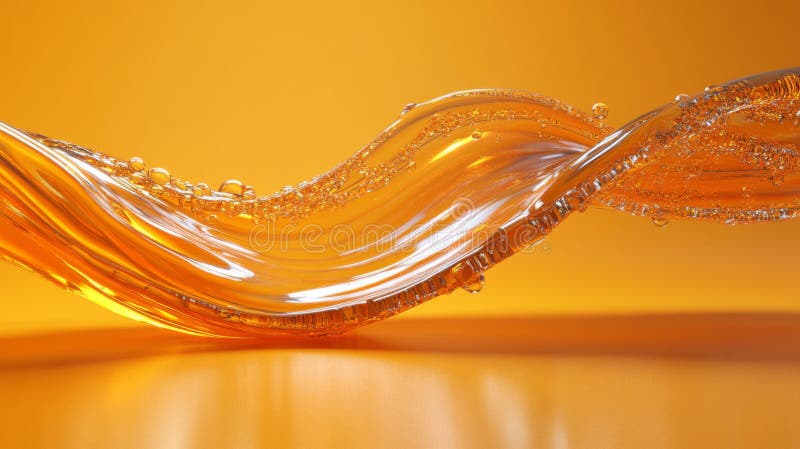 Abstract Orange Liquid Wave with Bubbles Stock Illustration ...