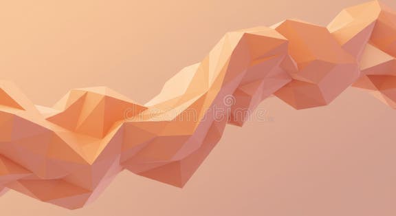 Abstract Orange Low Poly 3D Wave Background Stock Illustration - Illustration of minimal ...