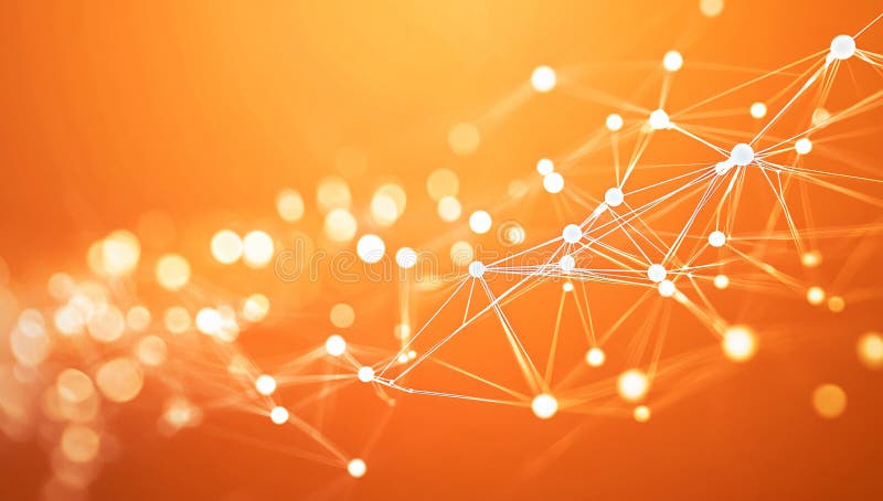 Abstract Orange Network Connecting Nodes Stock Illustration ...