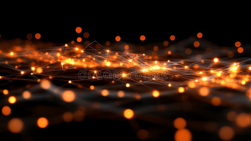 Abstract Orange Network Lightscape Design Stock Illustration ...