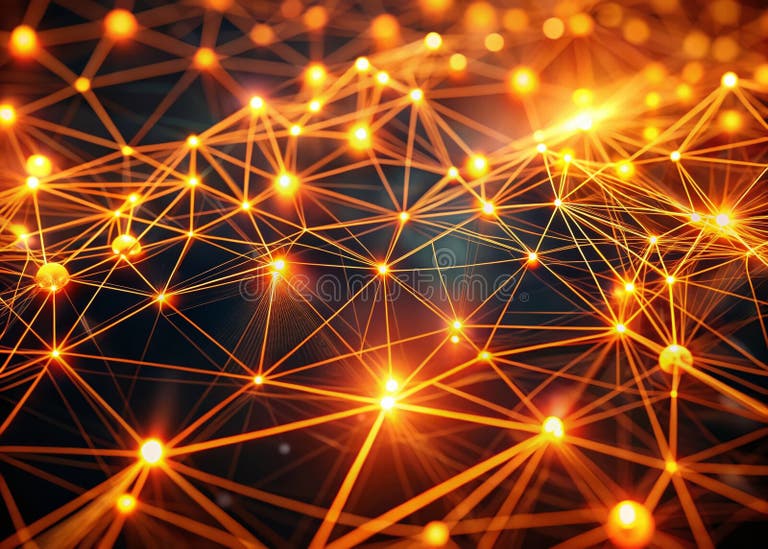 Abstract Orange Network a Surreal Exploration of Interconnected Lines ...