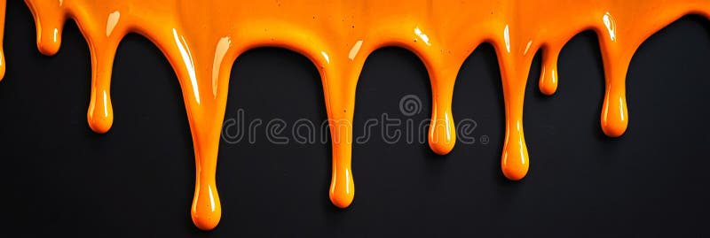 Abstract Orange Paint Dripping on Black Background High Quality Image ...