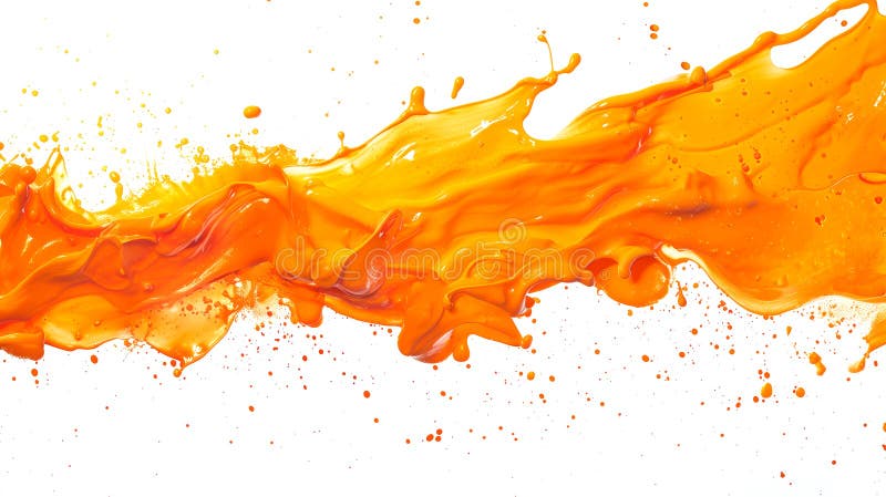 Abstract Orange Paint Splashes, Spots Isolated on White Background ...