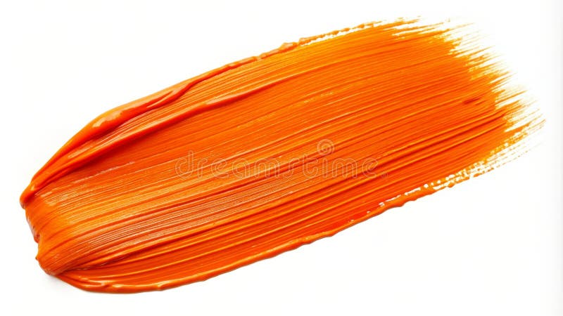 Abstract Orange Paint Stroke Texture on White Background. Generative AI ...