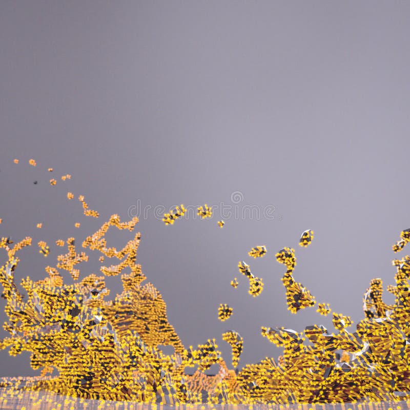 Abstract Orange Particle Splash - 3D Rendering Stock Illustration ...
