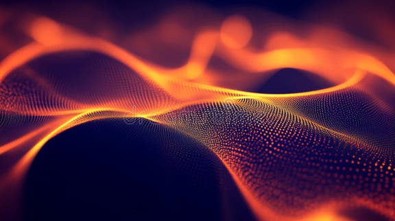 Abstract Orange Particle Wave Background with Dynamic Motion and ...