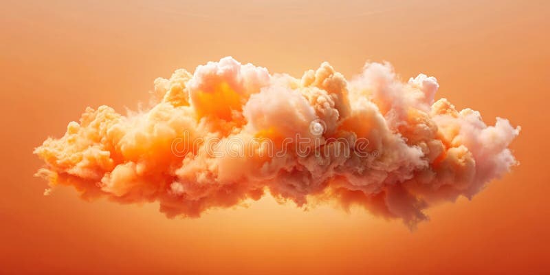Abstract Orange and Peach Cloud Formation in a Sunset Sky. Generative ...