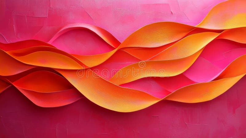 Abstract Orange and Pink Wave Design Artwork Stock Illustration ...