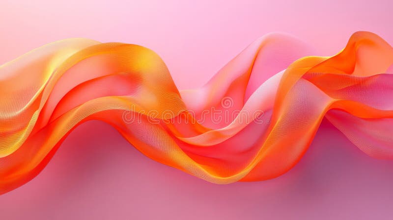 Abstract Orange Pink Wave Fabric Design Stock Illustration ...