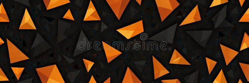 Abstract Orange Polygon Triangles on Black Background Design Ai Generated Stock Illustration ...