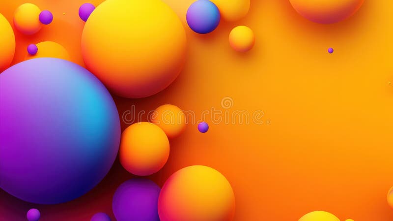 Abstract Orange and Purple Spheres Background Design Stock Photo ...