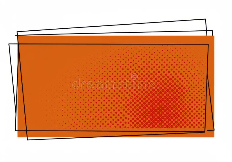 Abstract Orange Rectangle with Halftone Pattern and Black Border Stock ...