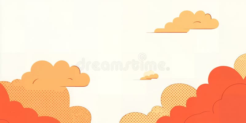 Abstract Orange and Red Cloud Design Pop Art Style Background ...