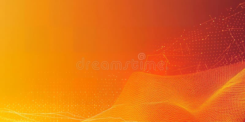Abstract Orange and Red Digital Mesh Network Futuristic Technology ...