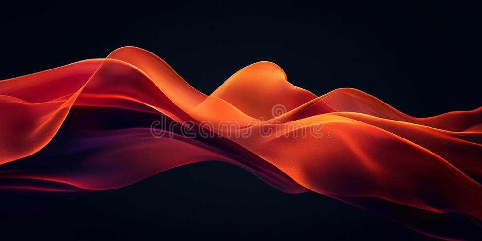 Abstract Orange and Red Fabric Waves Dynamic Flowing Textile Texture ...