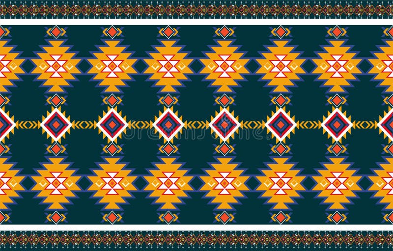 Abstract Orange and Red Geometric Native Pattern Seamless Vector ...