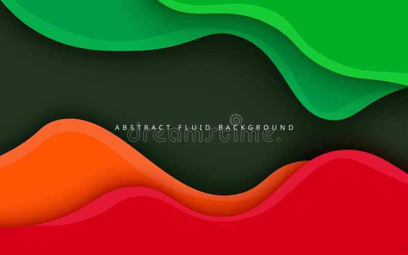 Abstract Orange, Red, Green Gradient Wavy Overlap Layers with Modern ...