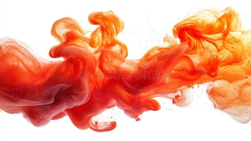Abstract Orange and Red Ink Swirls in Water Stock Illustration ...