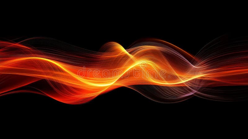 Abstract Orange and Red Light Wave Design Stock Illustration ...