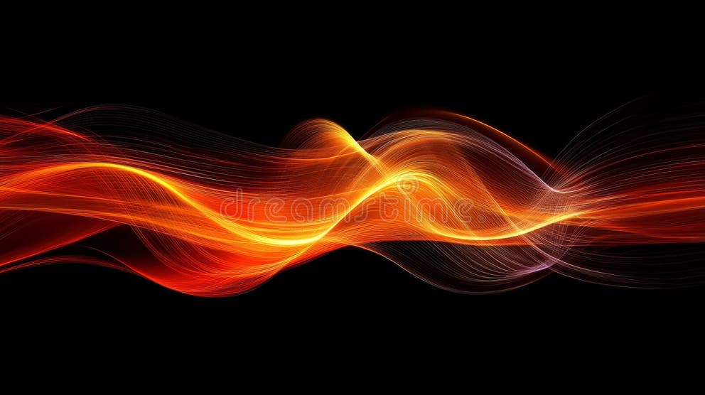 Abstract Orange and Red Light Wave Design Stock Illustration ...