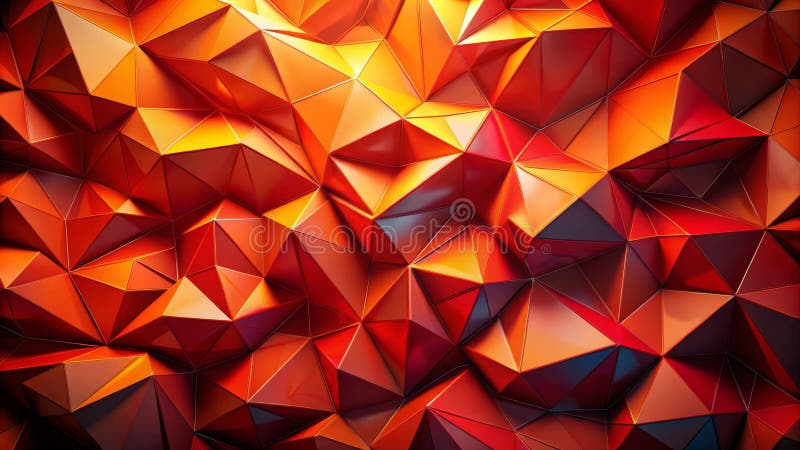 Abstract Orange and Red Low Poly Geometric Background Texture ...