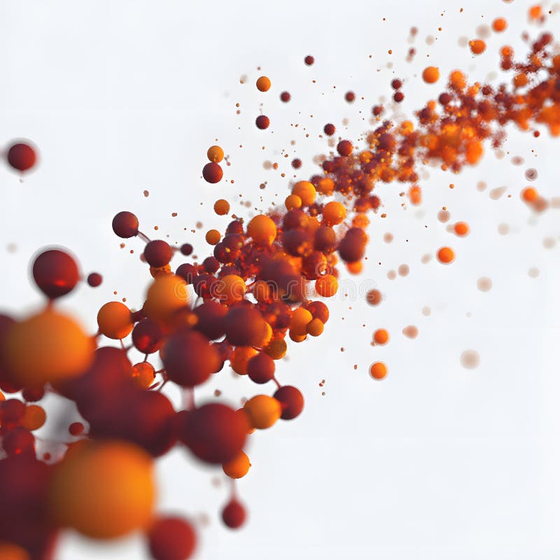 Abstract Orange and Red Sphere Stream Molecular Stock Photo Stock ...