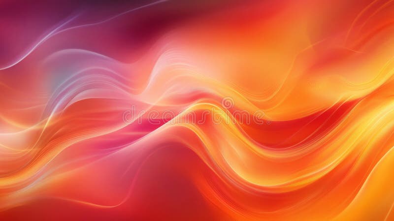 Abstract Orange Red Yellow Flowing Waves Background Stock Illustration ...