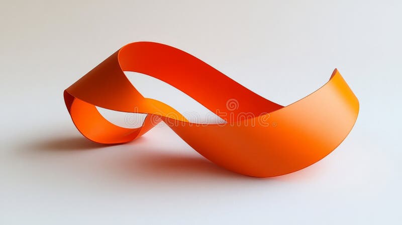 Abstract Orange Ribbon Curving in Mobius Strip Forms a Mathematical ...
