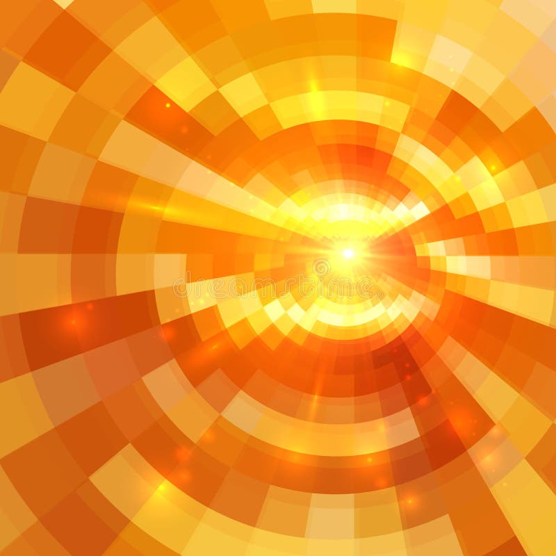Abstract Orange Shining Circle Tunnel Background Stock Vector ...