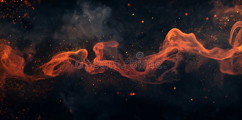 Abstract Orange Smoke and Sparks Background Texture Design Element ...