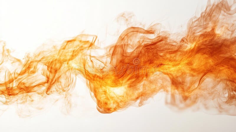 Abstract Orange Smoke Swirls on White Background Stock Illustration ...
