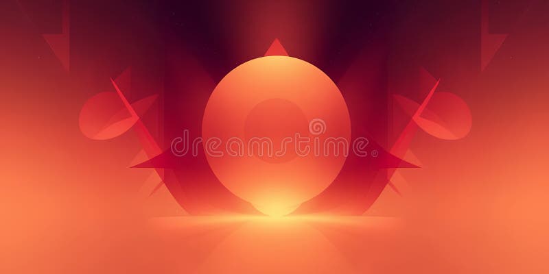 Abstract Orange Sphere with Geometric Shapes in a Warm Toned Gradient ...