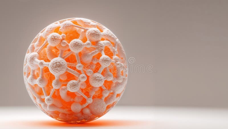 Abstract Orange Sphere Molecular Structure Stock Photo - Image of ...