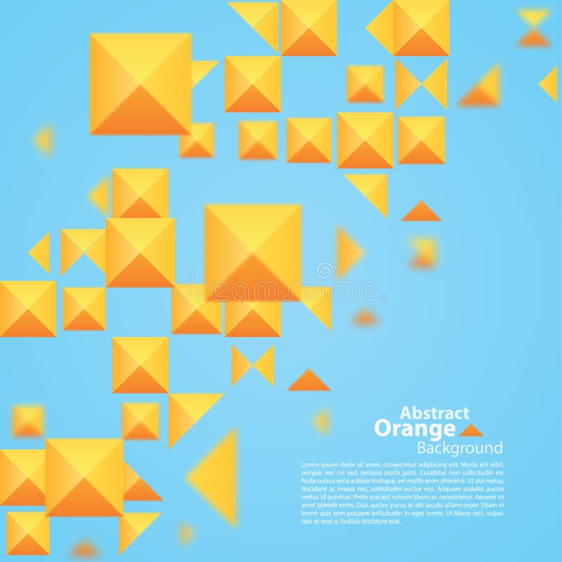 Abstract Orange Square on a Blue Background Stock Vector - Illustration ...