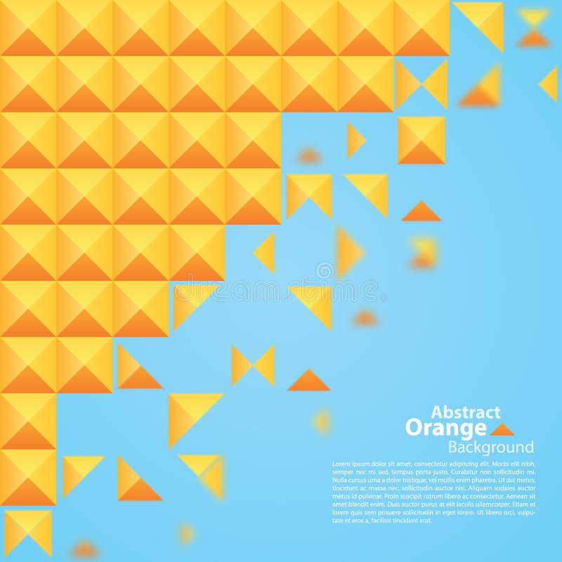 Abstract Orange Square on a Blue Background Stock Vector - Illustration ...