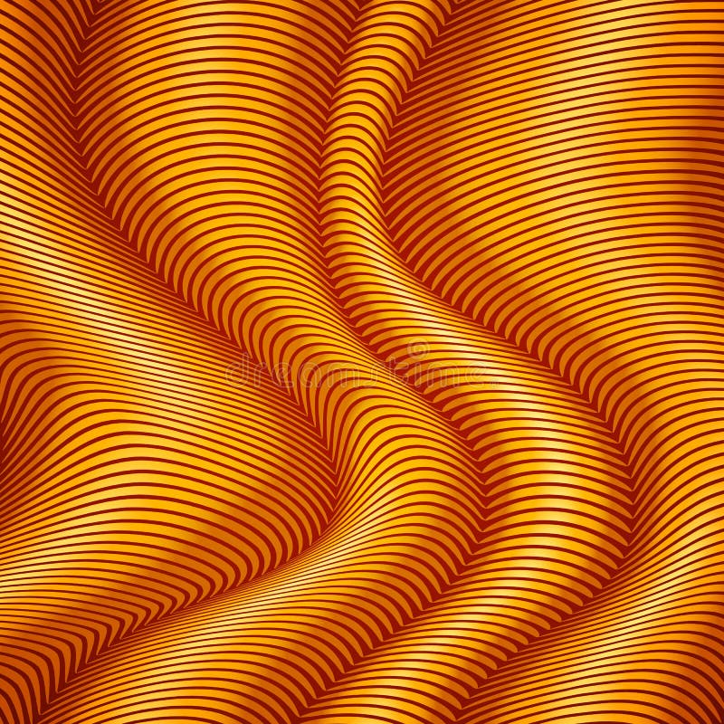 Abstract Orange Striped Waves Vector Background Stock Illustration ...