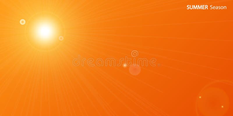 Abstract Orange Sun with Lens Flare Stock Vector - Illustration of ...