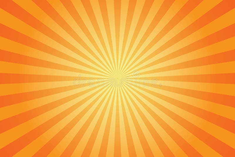 Abstract Orange Sunburst Background Radial Rays Stock Vector ...