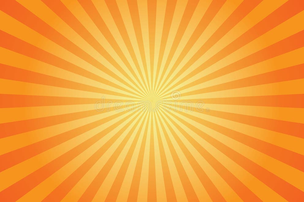 Abstract Orange Sunburst Background Radial Rays Stock Vector ...