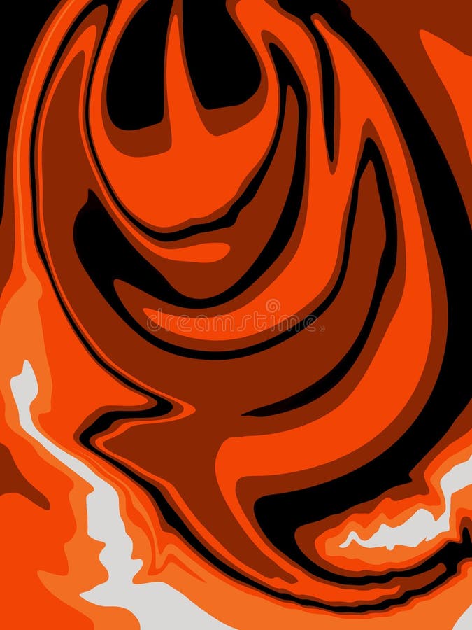 Abstract Orange Swirl with Fluid Motion Stock Illustration ...