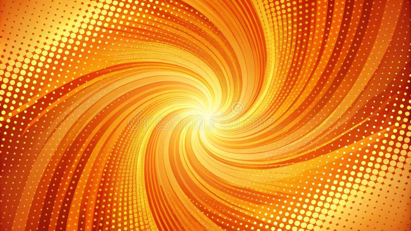 Abstract Orange Swirling Vortex Design with Halftone Pattern ...