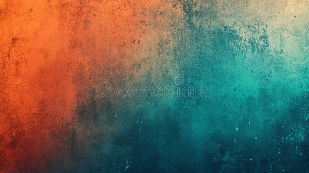 Abstract Orange and Teal Color Splash Texture Background Stock ...