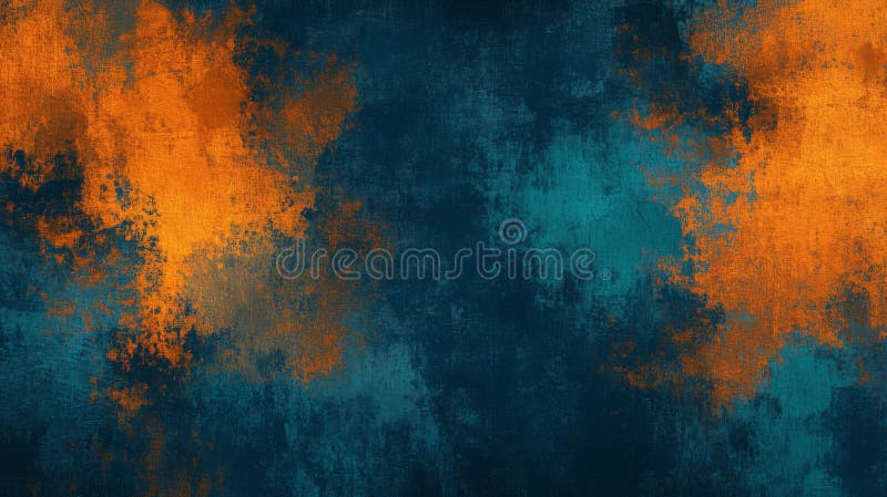 Abstract Orange and Teal Paint Splatter Background Stock Illustration ...