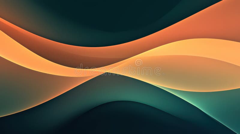 Abstract Orange Teal Wave Background Design Modern Digital Art ...